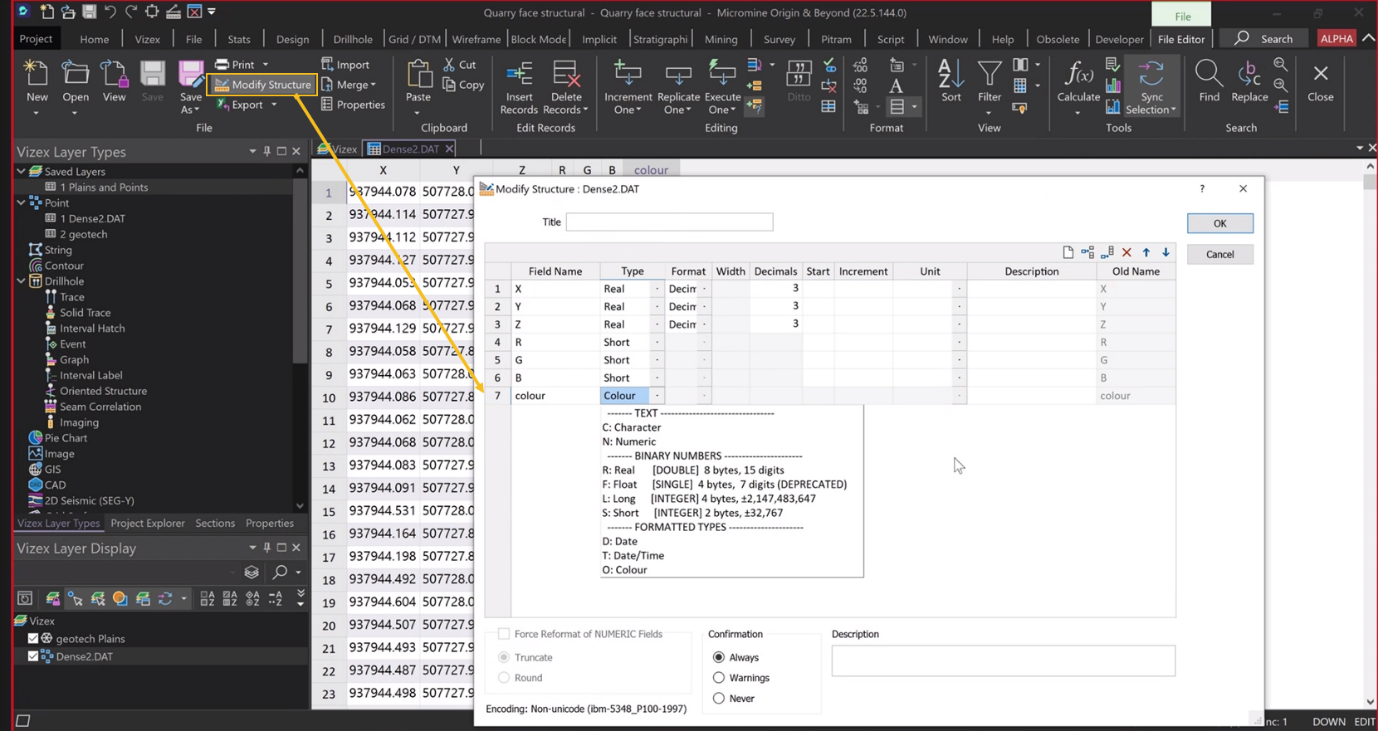 Adding RGB Colour to Point Data – Micromine Origin and Beyond