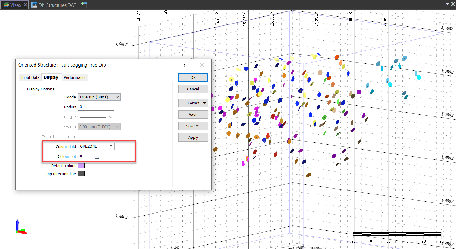 Displaying Downhole Structural Measurements In Vizex Micromine Origin