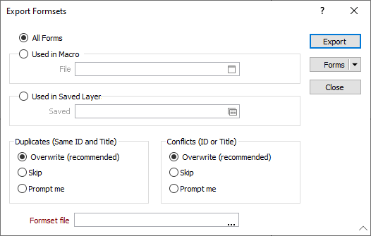 Importing And Exporting Form Sets Micromine Origin And Beyond