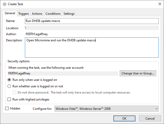 Using Windows Task Scheduler For Automating Micromine Origin And Beyond Quick Articles