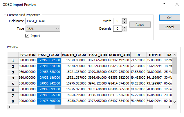 Importing Data Via ODBC – Micromine Origin and Beyond
