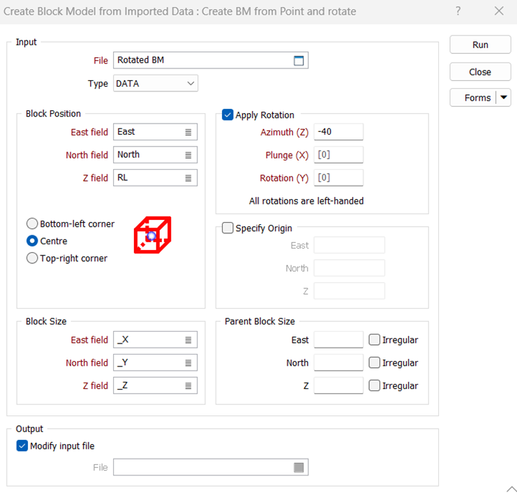 How To Rotate An Entire Block Model Around Center Center Pivot