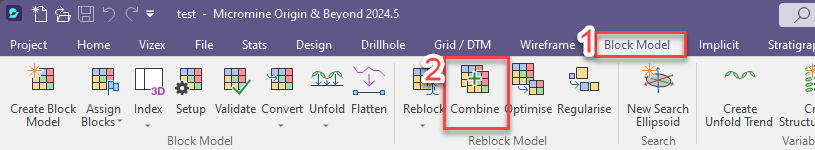 How To Combine Block Models In A Single File Micromine Origin And Beyond 8904
