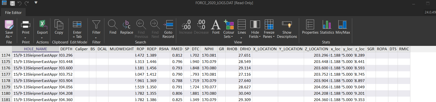 Importing And Configuring Las Data Micromine Origin And Beyond