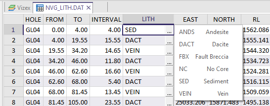 Lookup Table Basics – Micromine Origin and Beyond