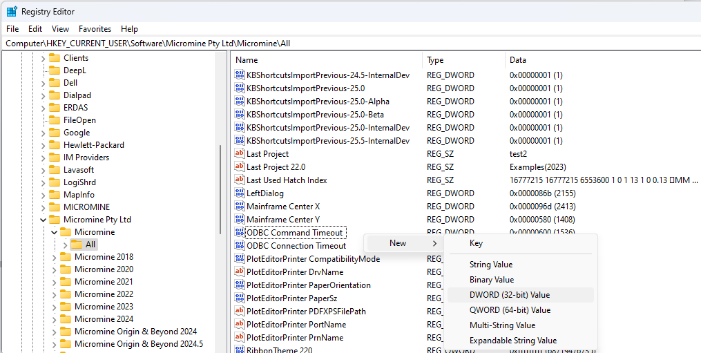 ODBC Connection Timeout. – Micromine Origin and Beyond