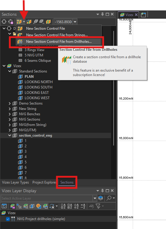 Section Control File from Drillhole Database – Micromine Origin and Beyond