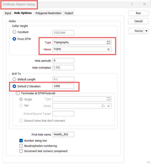 Design Drillholes From Surface Targeting A Specific Depth Micromine Origin And Beyond