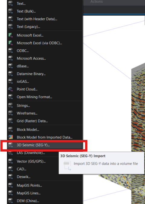 Importing 3D Seismic Data in Micromine – Micromine Origin and Beyond