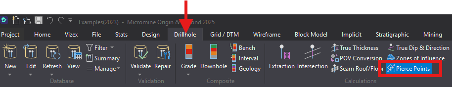 Intersected Points or Intervals Generation from Pierce Point Function in Micromine – Micromine ...