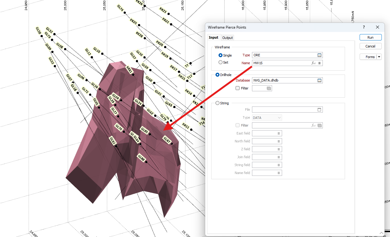 Intersected Points Or Intervals Generation From Pierce Point Function In Micromine Micromine